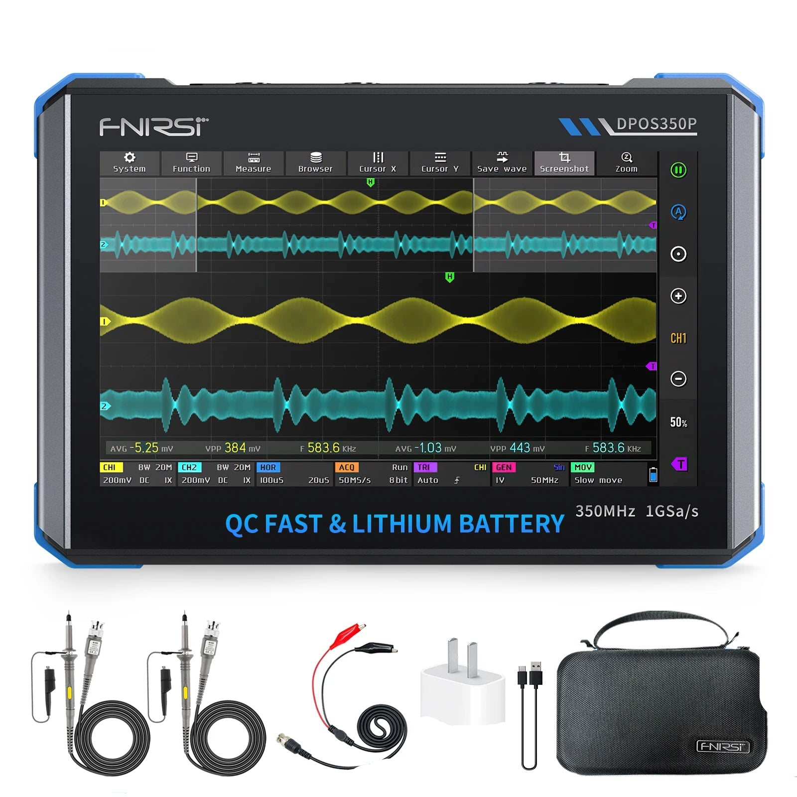 Tablet Oscilloscope with Spectrum Analyzer and Signal Generator ...